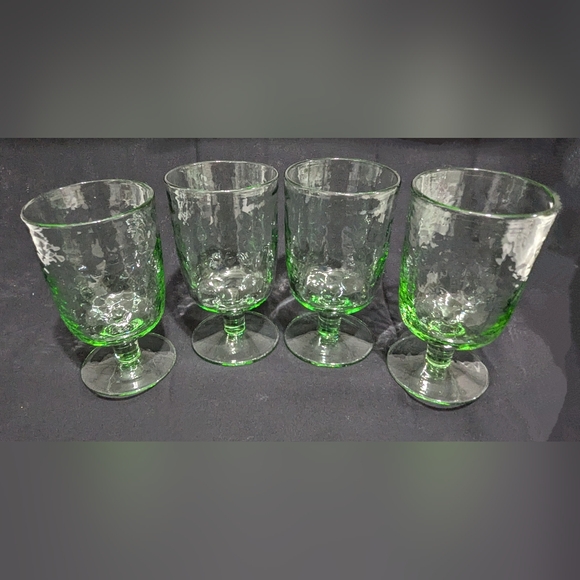 Dining | Vintage Green Glass Goblets | Poshmark